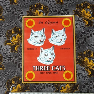 3 Cats Brown and Gold Floral Pattern Shweshwe Fabric From South Africa ...