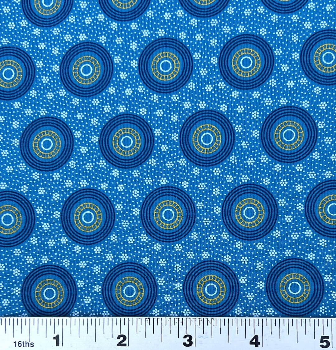 Three Cats Shweshwe Fabric From South Africa | Golden Yellow, Navy, and ...