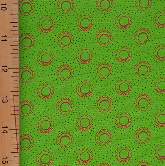 3 Cats shweshwe eclipse pattern fabric in lime green from | Etsy