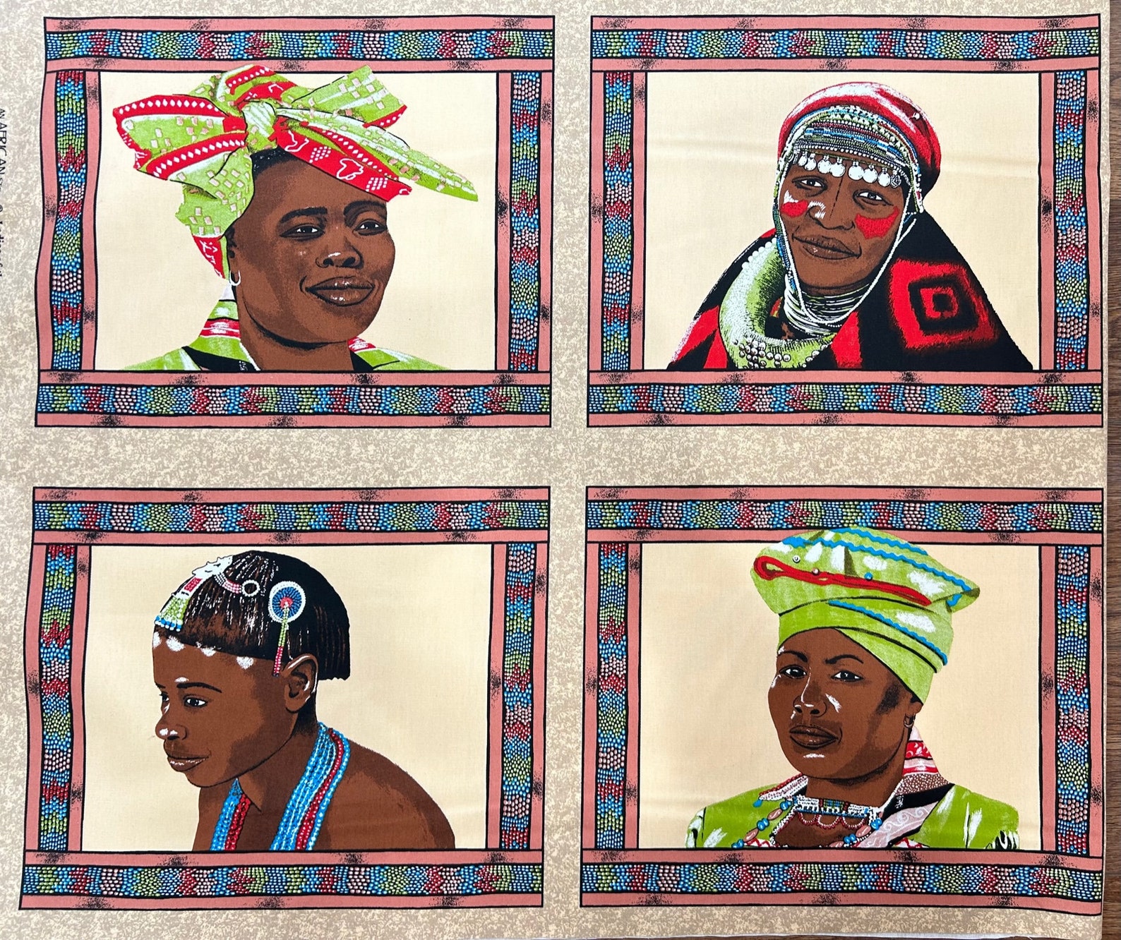 Set of 8 African Lady Panels by Da Gama Textiles, South Africa for ...