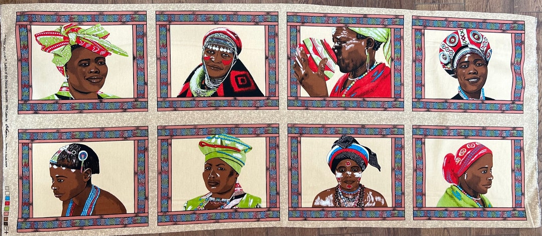 Set of 8 African Lady Panels by Da Gama Textiles, South Africa for ...