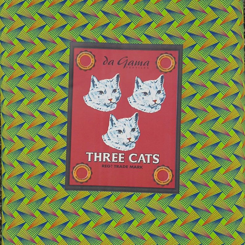 3 Cats Shweshwe Geometric Pattern Fabric in Lime Green From - Etsy