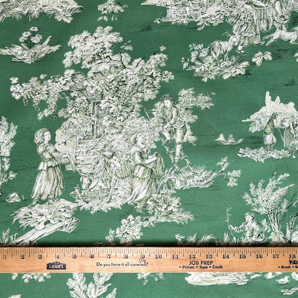 Green Toile Fabric - Etsy