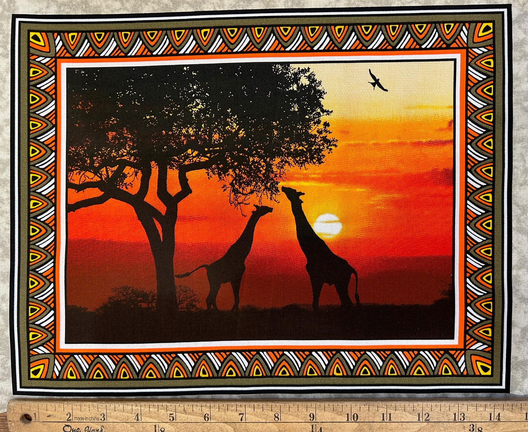 Set of 8 African Sunset Panels by Da Gama Textiles, South Africa for ...