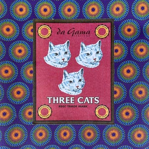 Three Cats Shweshwe Fabric From South Africa | Blue, Orange and Lime ...