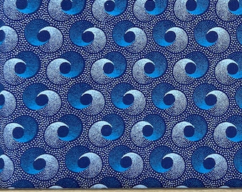 White and Blue on Royal Blue "floral" Print Shweshwe Fabric From South ...