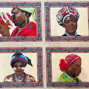 Set of 8 African Lady Panels by Da Gama Textiles, South Africa for ...