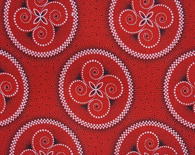 3 Cats Red and Black Shweshwe Fabric From South Africa Sold by the HALF ...