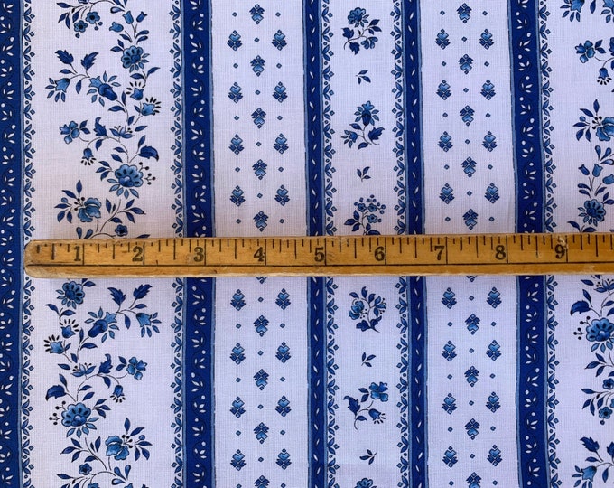 Simple Blue Flowers Fabric Fleurs De Provence Provencal Blue and White ...