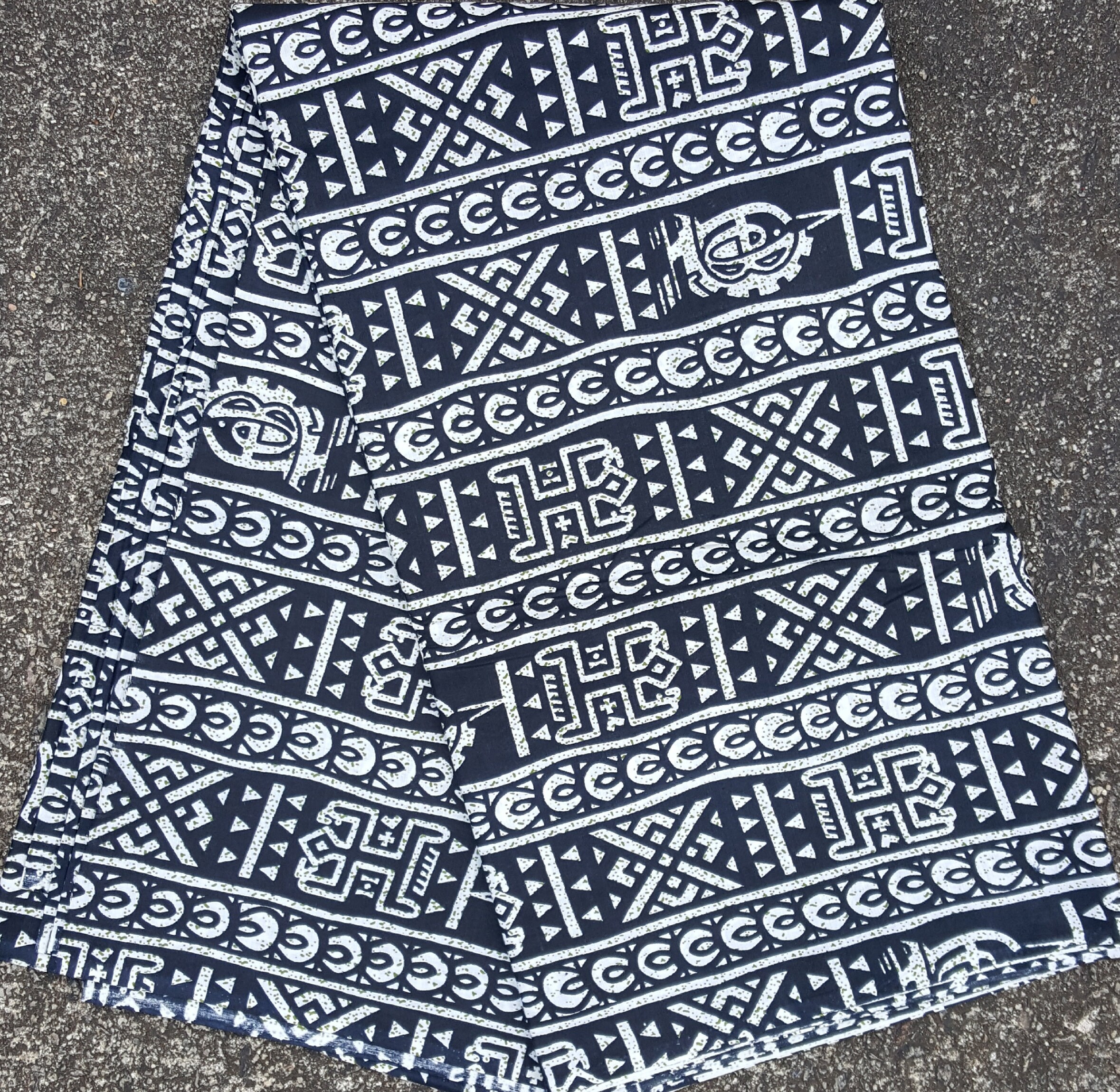 Black and Green Stripe African Print Cotton Fabric With - Etsy