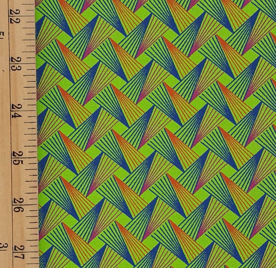 3 Cats Shweshwe Geometric Pattern Fabric in Lime Green From South ...