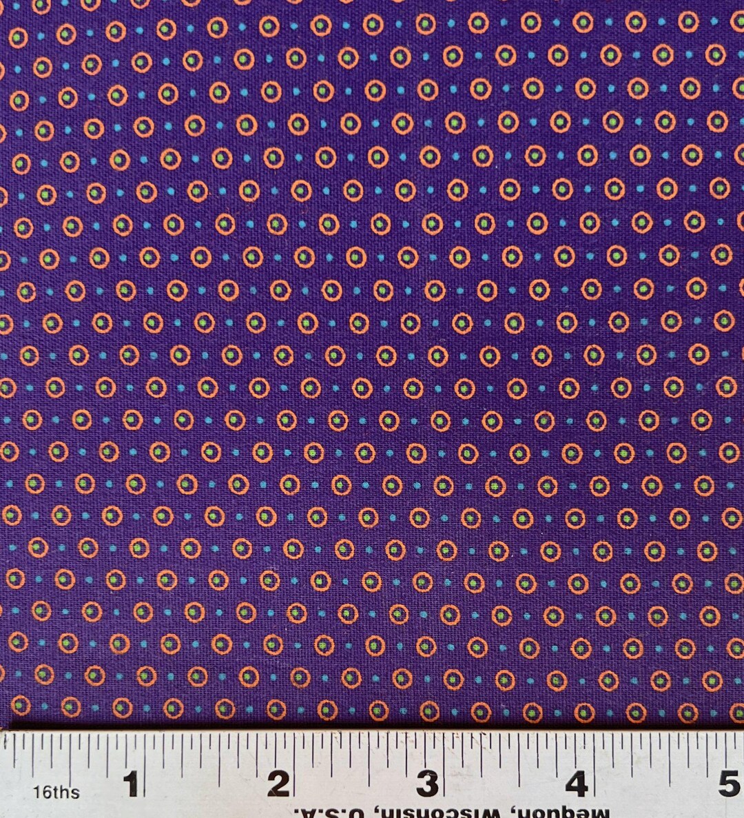 Three Cats Shweshwe Fabric From South Africa | Blue, Orange and Lime ...
