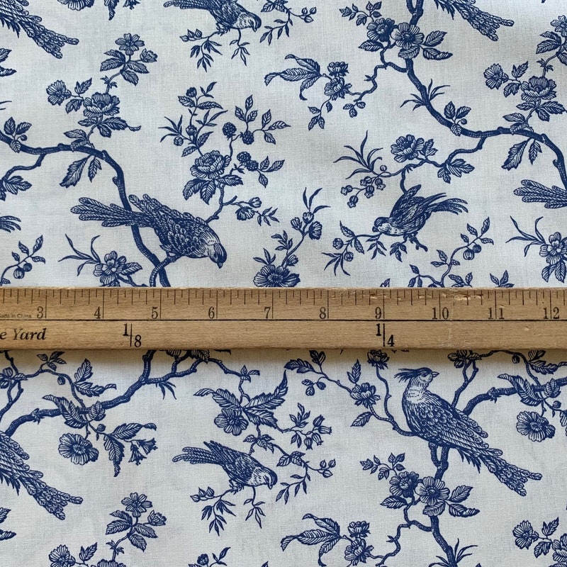 Bird Toile Fabric - Etsy