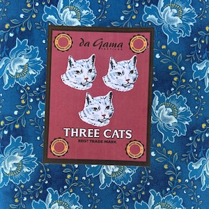 Three Cats Shweshwe Fabric From South Africa | Golden Yellow, Navy, and ...