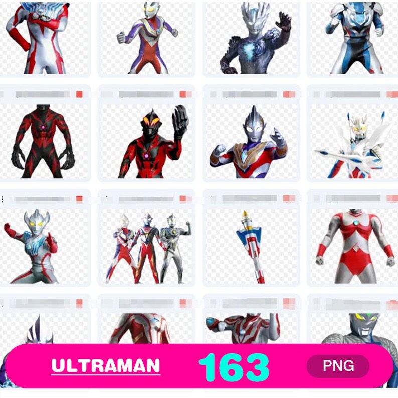 163 PNG Bundle, Ultraman PNG Character Pack, T-shirt Designs, MEGA Png ...