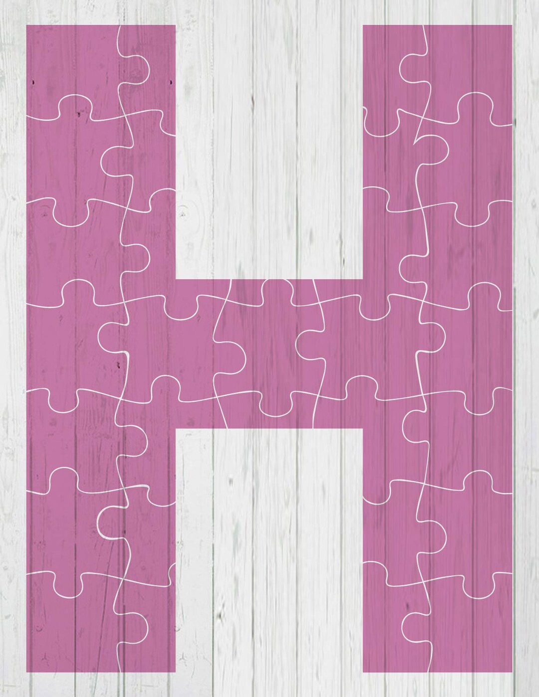 H Puzzle Cut File Template Png Svg Dxf Ai Files - Etsy Hong Kong