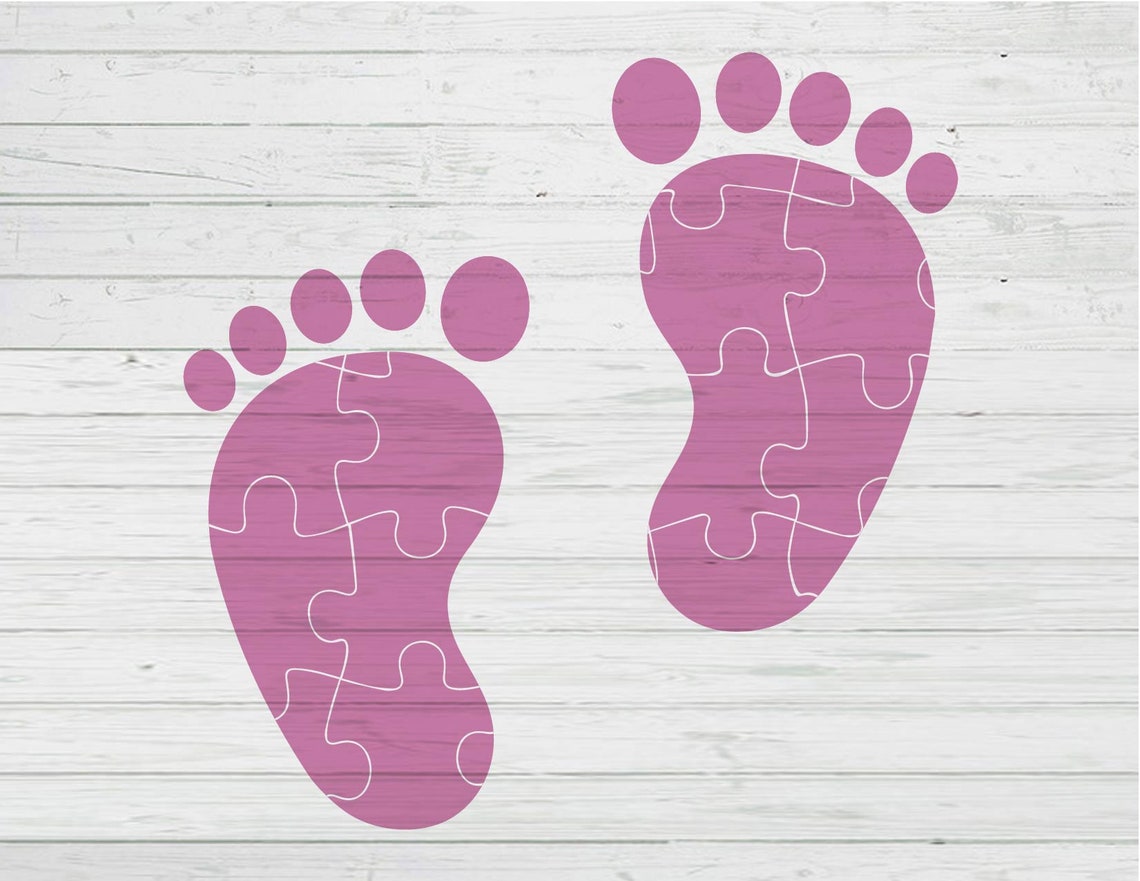 Baby Feet Puzzle Template Svg Dxf Png Ai Files - Etsy Canada