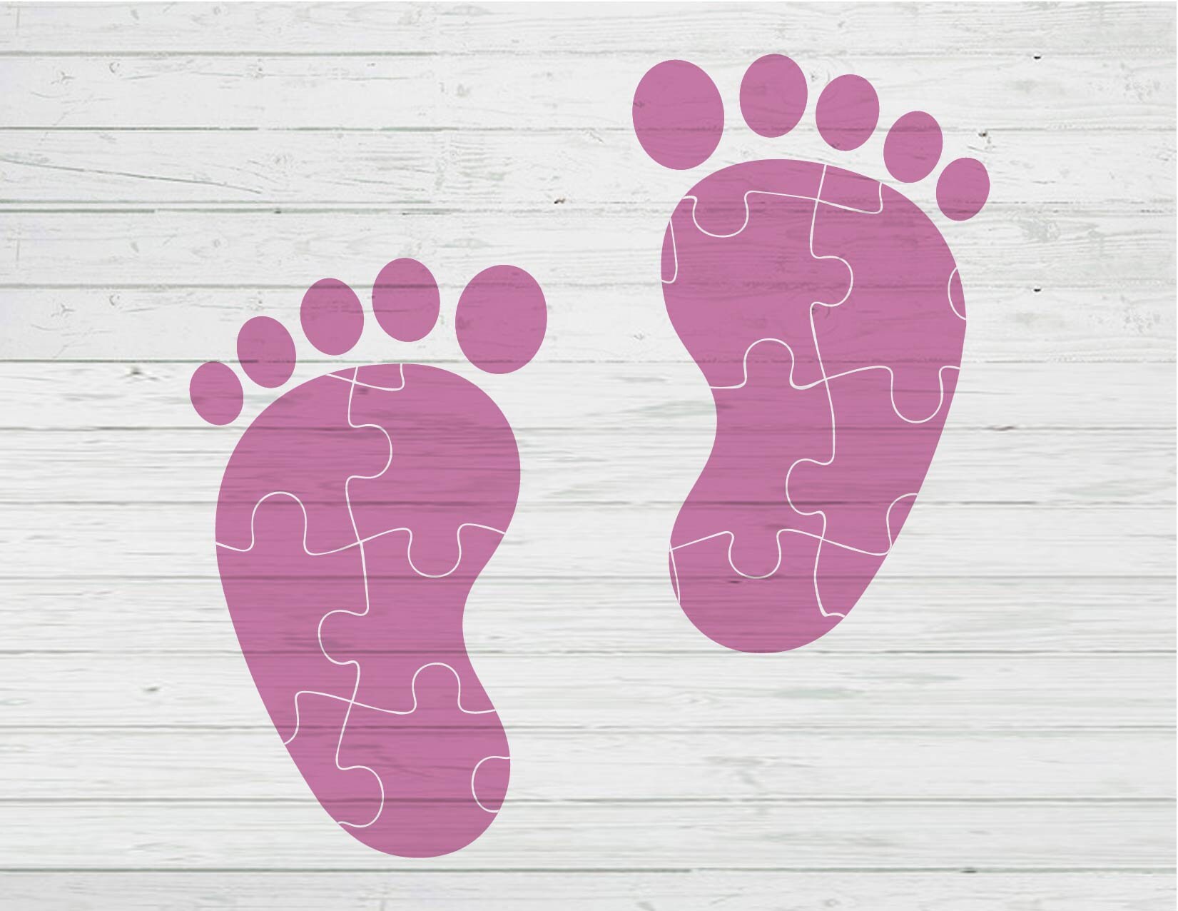 Baby Feet Puzzle Template Svg Dxf Png Ai Files - Etsy Canada