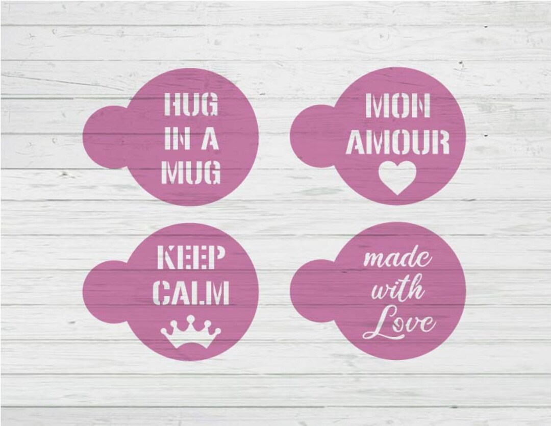 Hug in a Mug Cookie or Cappuccino Stencil 2.76 Inch File - Etsy