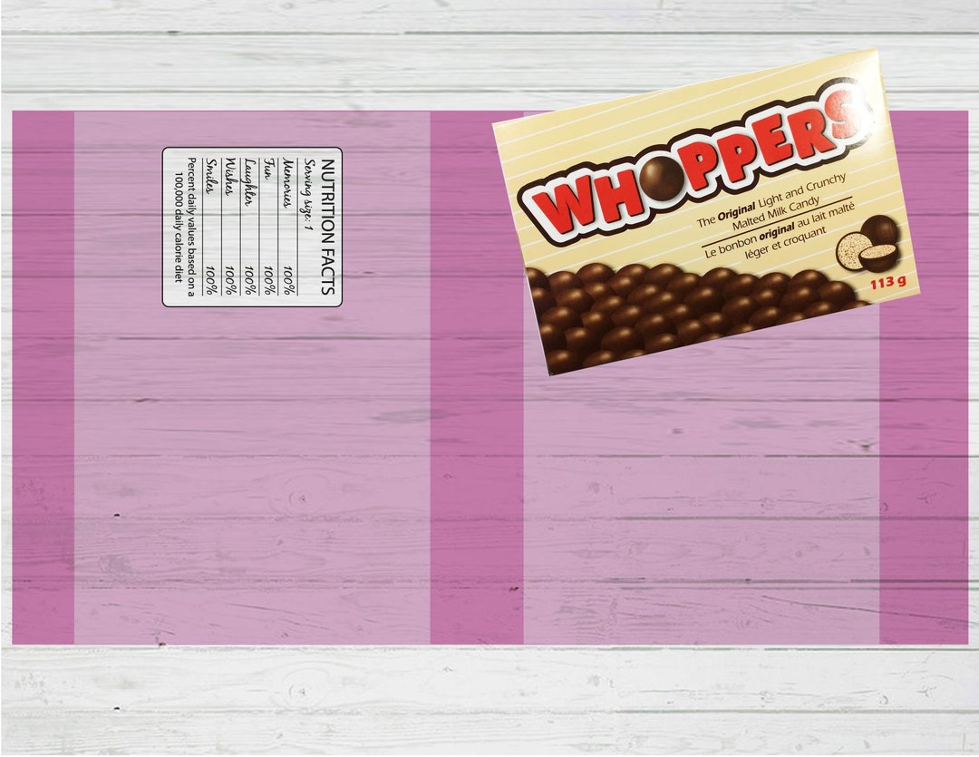 Whoppers WRAPPER templates png svg dxf ai files - Etsy Portugal