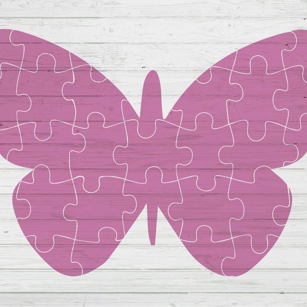 Butterfly Puzzle Svg - Etsy