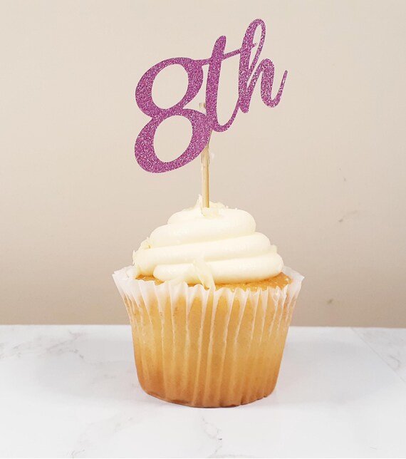 8th Cupcake Topper Cut File Template Png Svg Dxf Ai Files - Etsy Ireland
