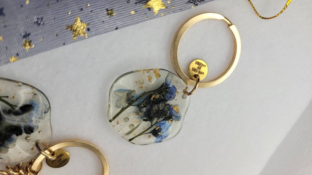 Matching Dog and Owner Collar Tag and Keychain Resin Flower | Etsy