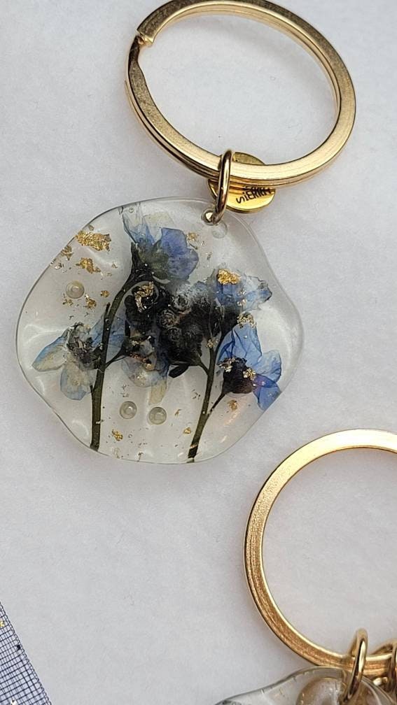 Matching Dog and Owner Collar Tag and Keychain Resin Flower | Etsy