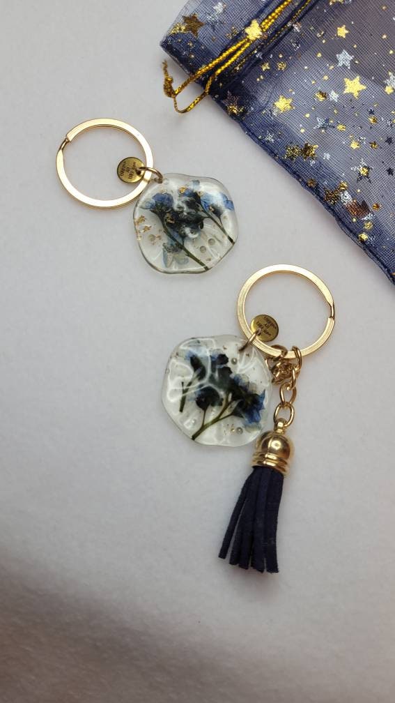 Matching Dog and Owner Collar Tag and Keychain Resin Flower | Etsy