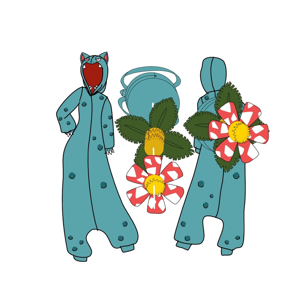 Flower Monster Inspired Cosplay ADULT Kigurumi Onesie, Plant Pocket ...