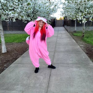 Slow Pink Hippo Inspired Cosplay ADULT Kigurumi Onesie, Dopey Style Pj ...