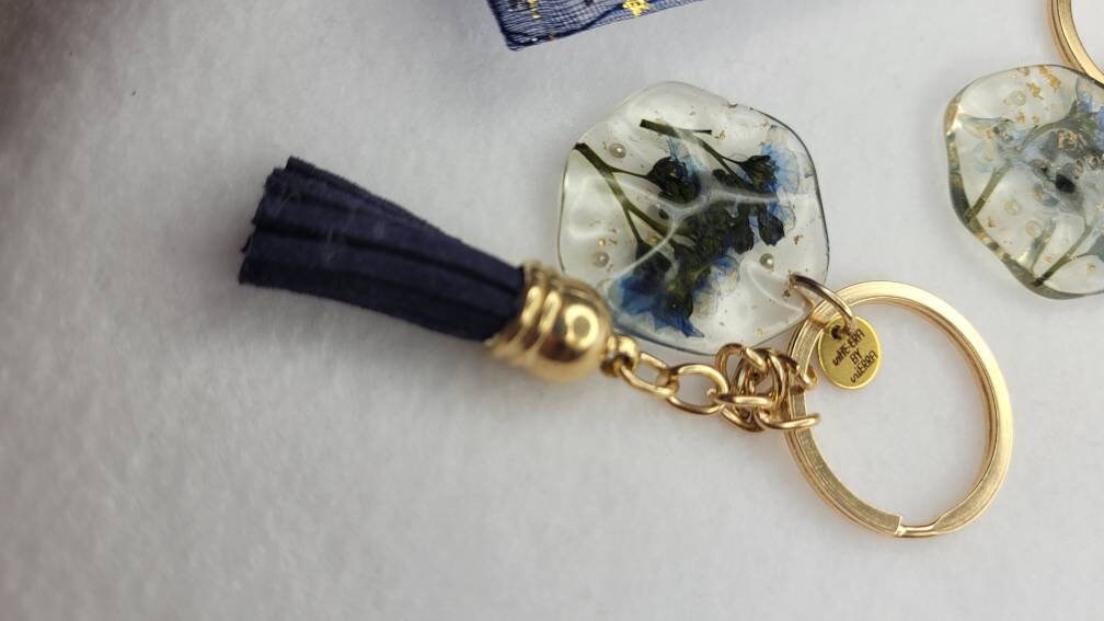 Matching Dog and Owner Collar Tag and Keychain Resin Flower | Etsy