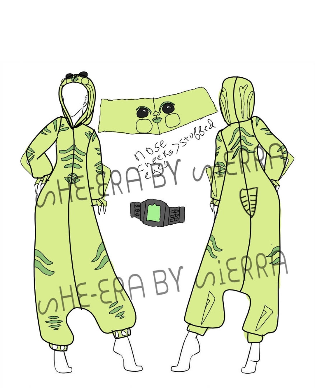 Plush Green Alien Inspired Cosplay ADULT Kigurumi Onesie, Baggy Style ...