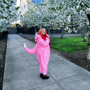 Slow Pink Hippo Inspired Cosplay ADULT Kigurumi Onesie, Dopey Style Pj ...