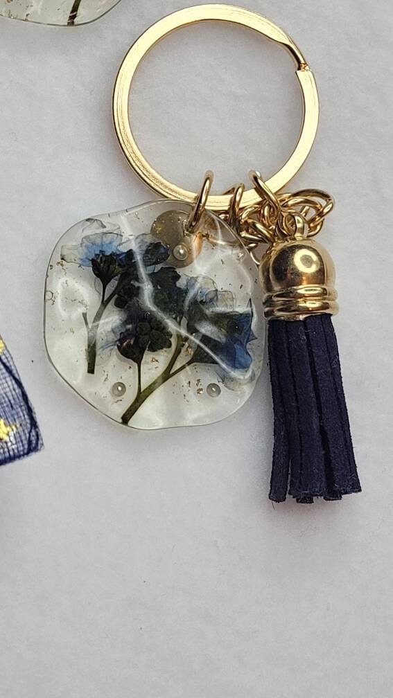 Matching Dog and Owner Collar Tag and Keychain Resin Flower | Etsy