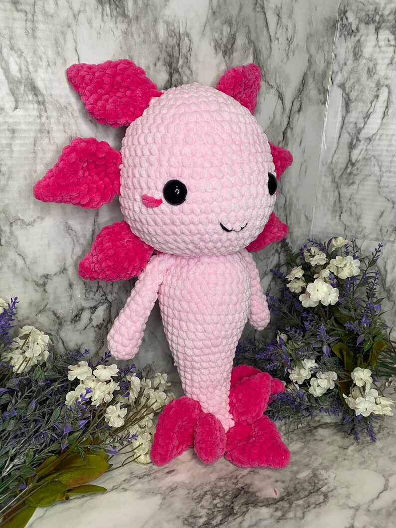 Axolotl Amigurumi Pink Axolotl Cute Axolotl Crocheted - Etsy