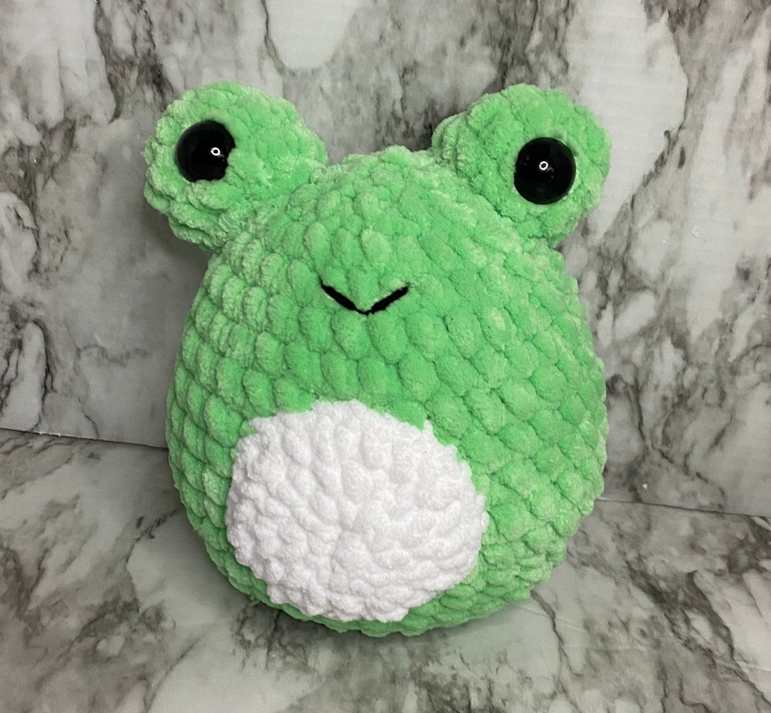 Cute Frog Plushie, Whimsical Froggie Cuddle Buddy, Green and Grinning ...