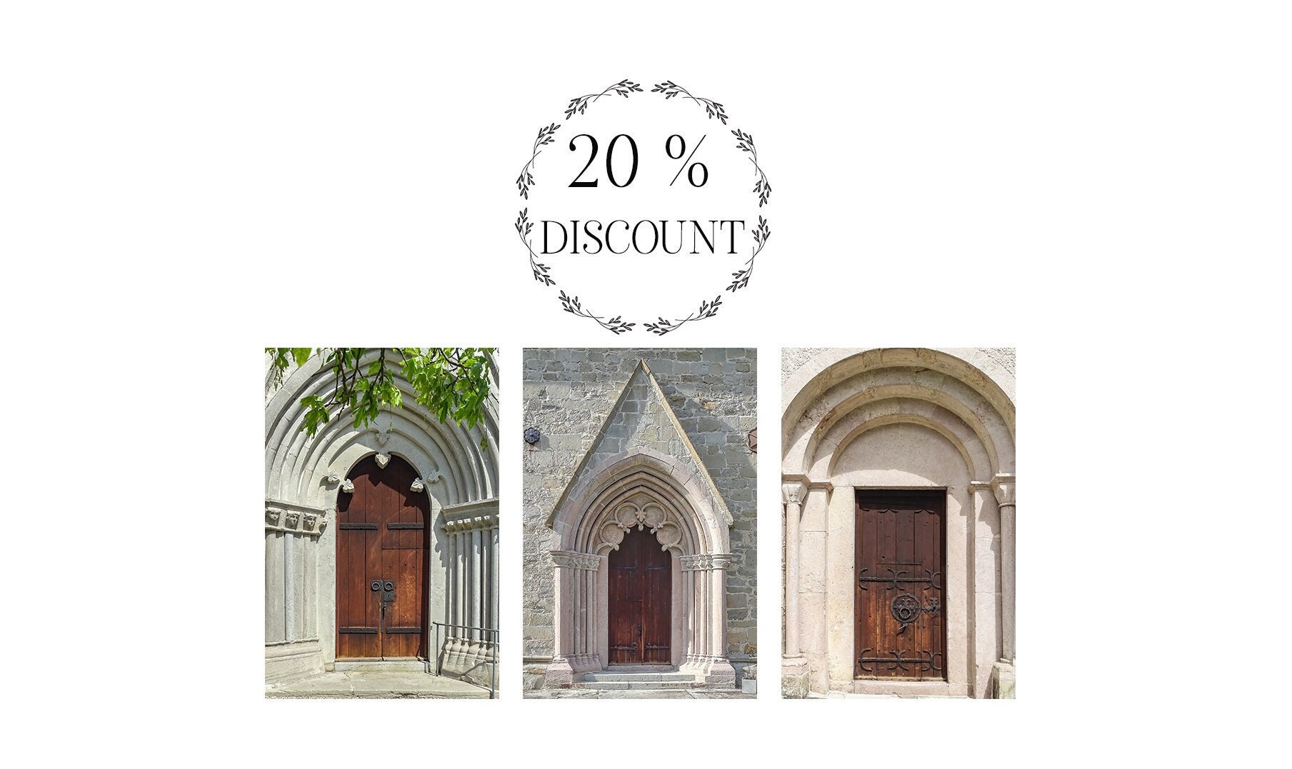 Photos of Old Church Doors, DISCOUNTED SET of THREE Medieval Church ...