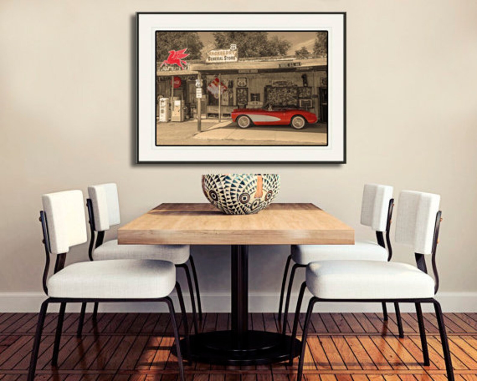 Route 66, '57 Corvette Sepia Photo, Hackberry General Store - Etsy