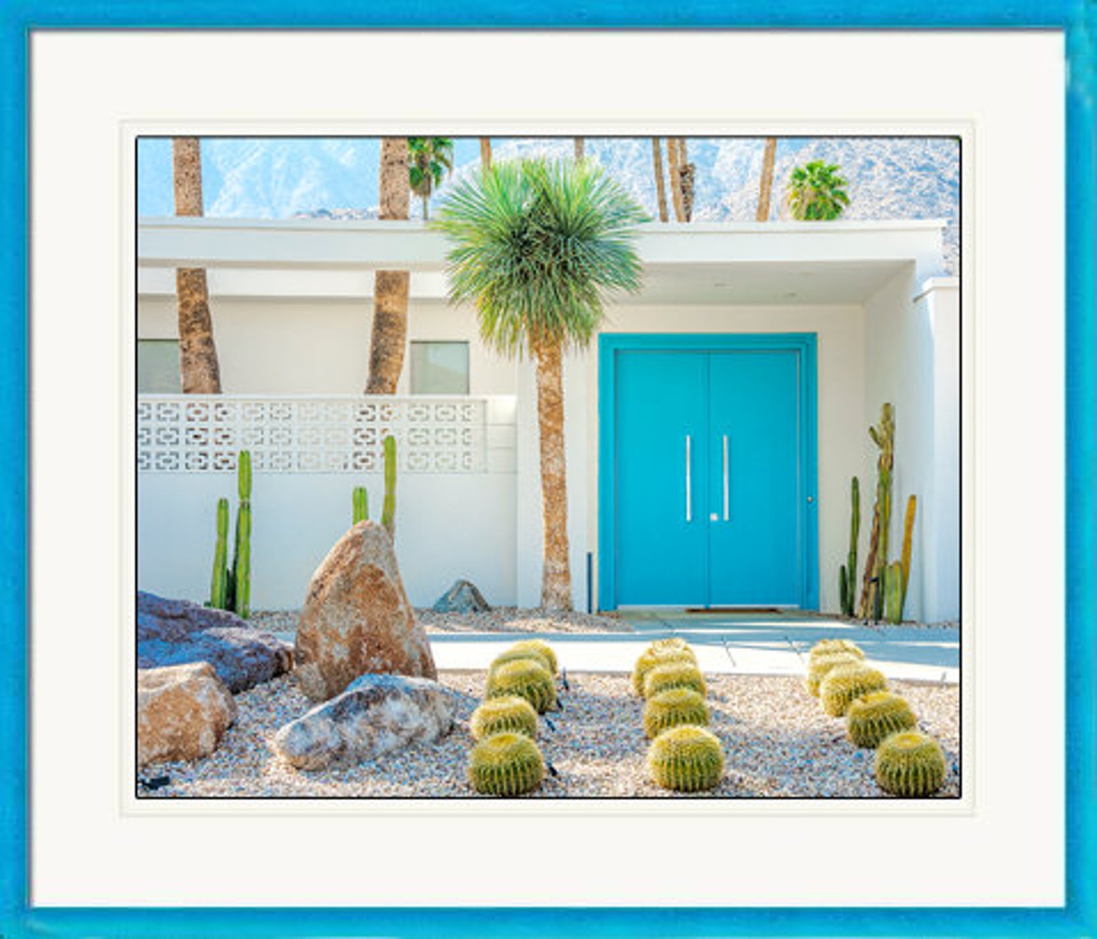 Modernism Palm Springs, Palm Springs Blue Door Print, Mid Century Wall ...