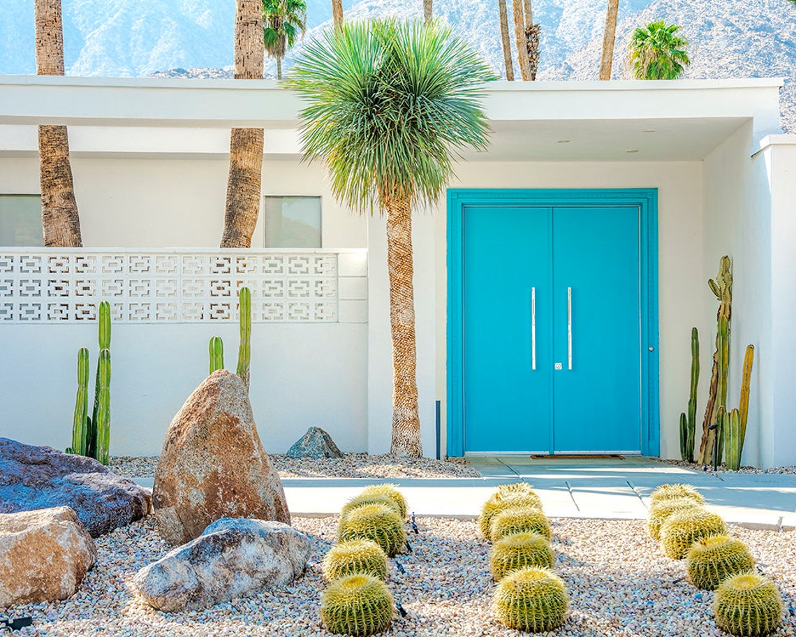 Modernism Palm Springs Palm Springs Blue Door Print Mid - Etsy
