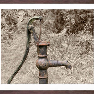 Rusty Water Pump Photo, Farmhouse Decor, Kitchen Art, Bathroom Decor ...
