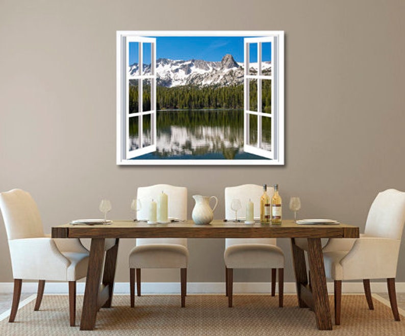 CANVAS Window Art Print, Window Framing View of Lake Mamie Mammoth ...