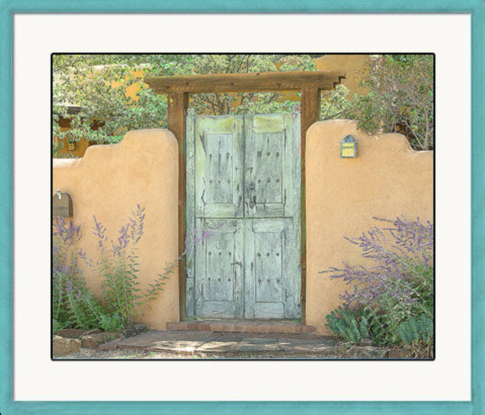 Southwest Decor, Rustic Door Art Print, Santa Fe Decor, Southwestern ...