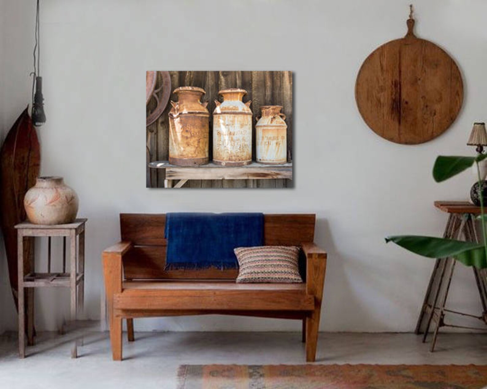 Milk Can Decor, Rustic Kitchen Wall Art, Old Milk Can Photo, Country ...