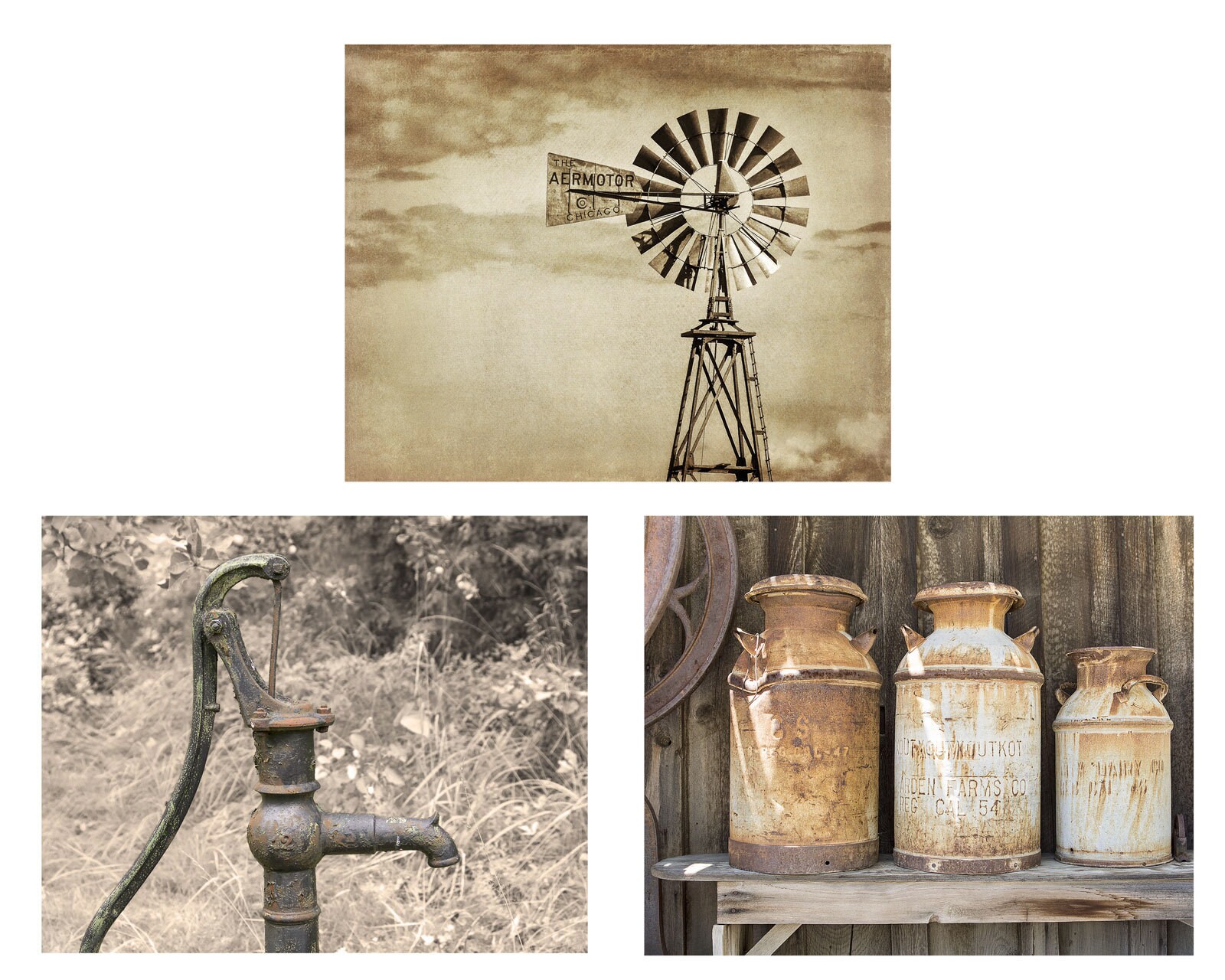 Set of Three Rustic Photos Farmhouse Style Decor, Country Decor, Rustic ...