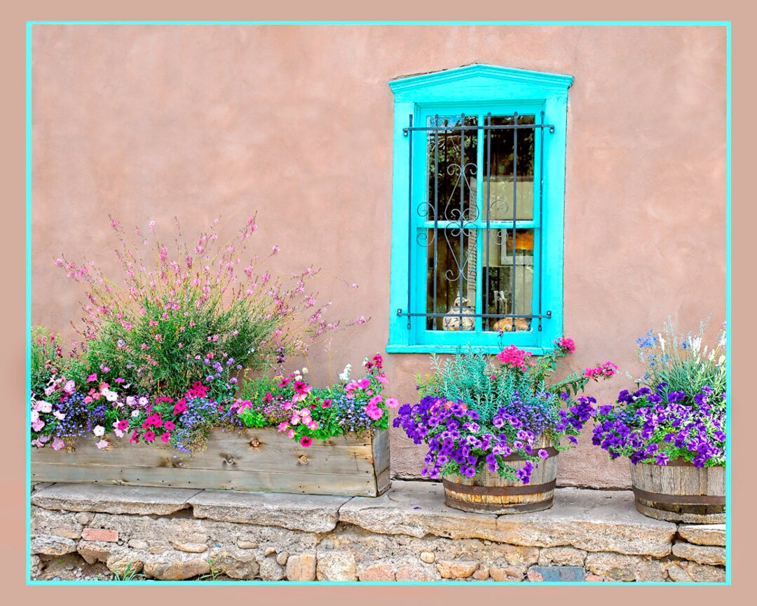 Window Photo, Southwest Decor, Santa Fe Photography, Turquoise Window ...