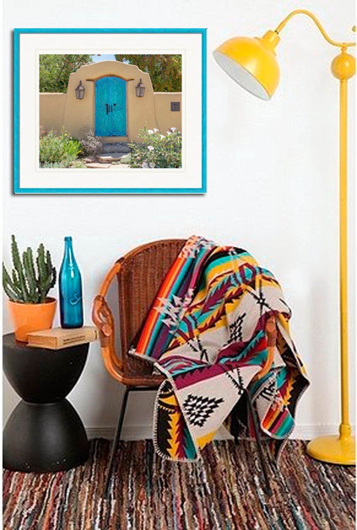 Santa Fe Turquoise Door Photo Southwest Photo Art Santa Fe - Etsy