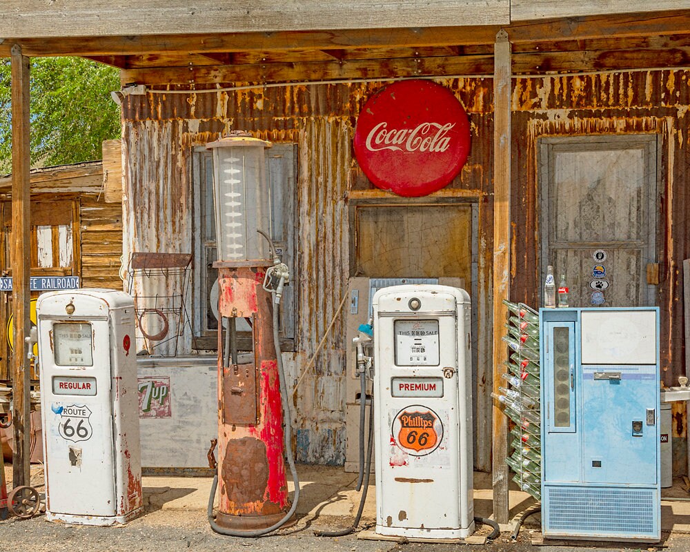 Vintage Gas Pumps Photograph Old Gas Pumps Along Rt. 66 Art | Etsy