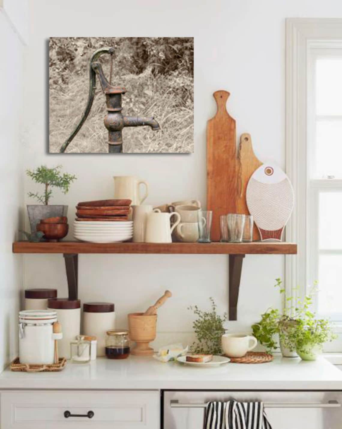 Rusty Water Pump Photo, Farmhouse Decor, Kitchen Art, Bathroom Decor ...